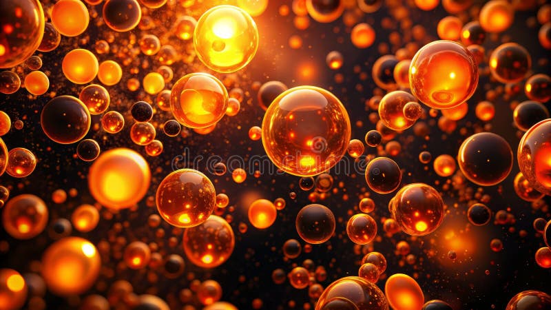 Enchanting Abstract Orange Bubbles Wallpaper Glowing Orb Pattern on a ...