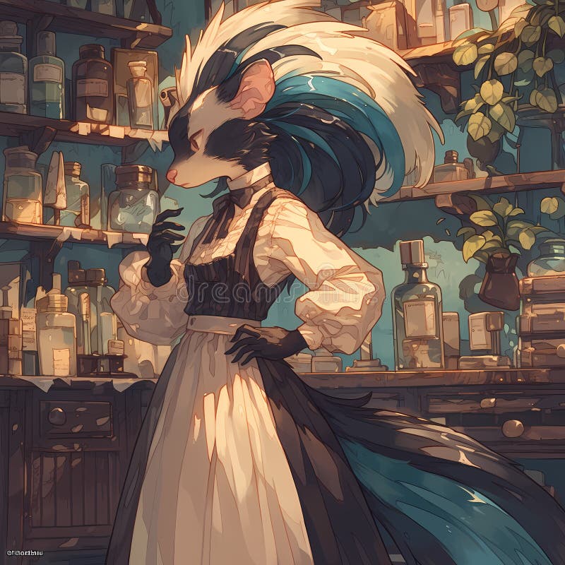Enchanting Alchemist in Laboratory Setting Stock Illustration ...