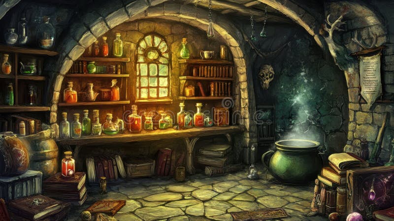 Enchanting Alchemist S Laboratory with Magical Potions and Ancient ...