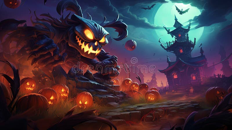 Enchanting All Hallows Eve Delight Stock Illustration - Illustration of mesmerizing, delve ...