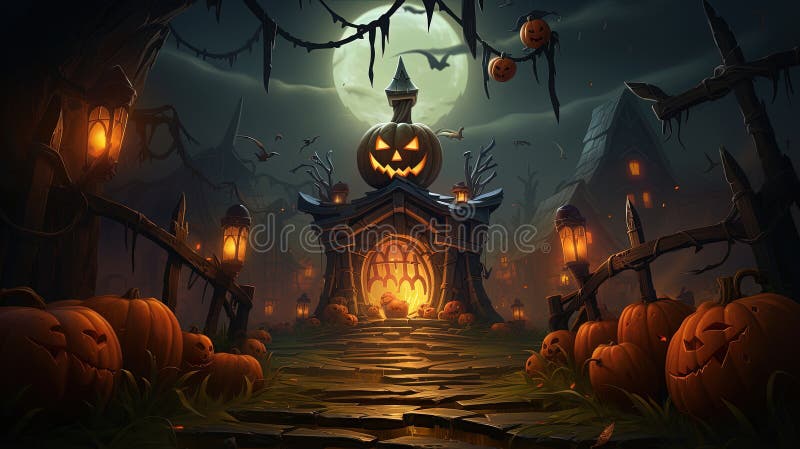 Enchanting All Hallows Eve Delight Stock Illustration - Illustration of magic, scary: 295280974