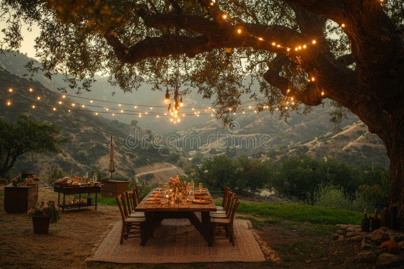 An Enchanting Backyard Dinner Setting for a Romantic Evening, Complete ...