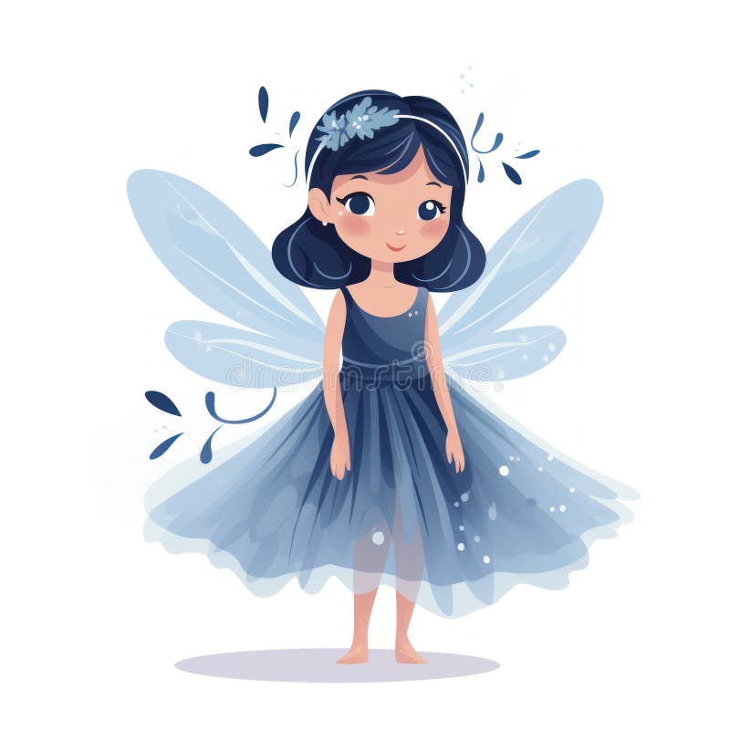 Enchanting Blue Fairy on Plain Background AI Generated Stock ...