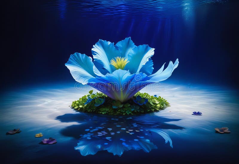 Enchanting Blue Transparent Flowers Stock Illustration - Illustration ...