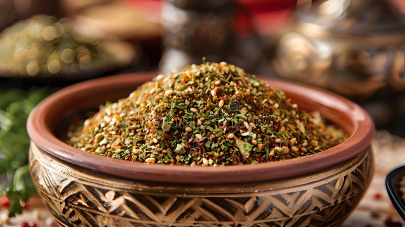 Enchanting Bowl of Za Atar, a Mesmerizing Blend of Thyme and Spices Ai ...
