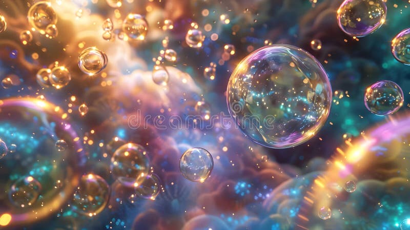 Enchanting Bubbles Amidst the Multiverse of Colors Generative AI Stock ...