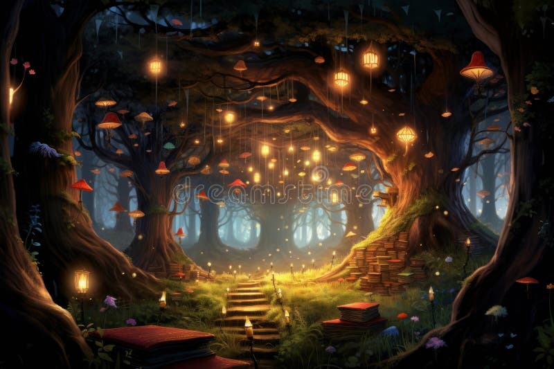 Enchanting Children Book Forest. Generate Ai Stock Illustration ...
