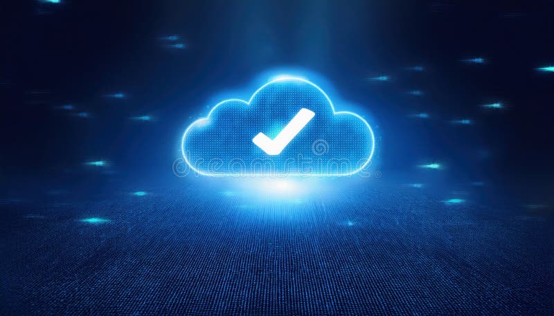 Enchanting Cloud with a Check Mark Symbol Representing Approval in a ...