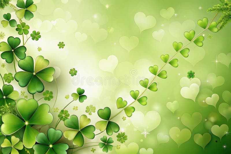 Enchanting Clover Border with Decorative Hearts: a Whimsical Nature ...