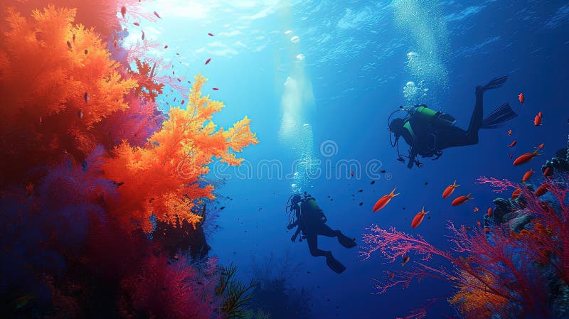 Enchanting Coral Reef Exploration Stock Illustration - Illustration of ...