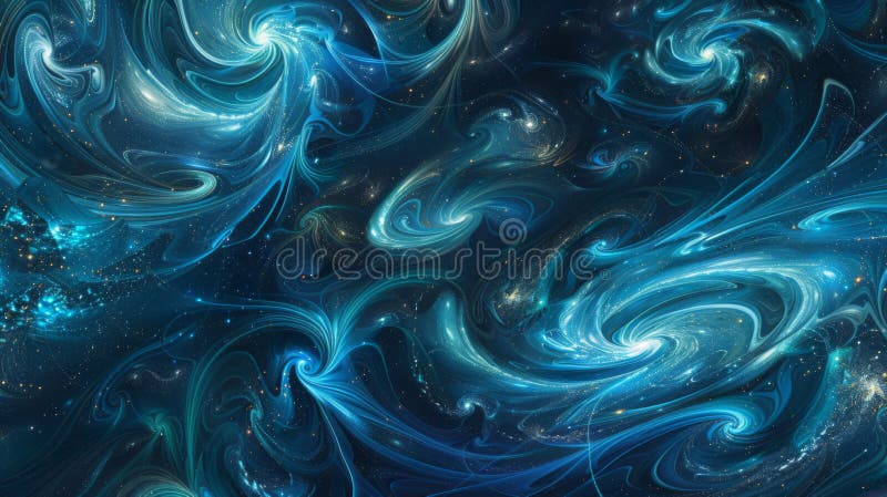 Enchanting Cosmic Swirls in Deep Blue Space Background Stock Image ...