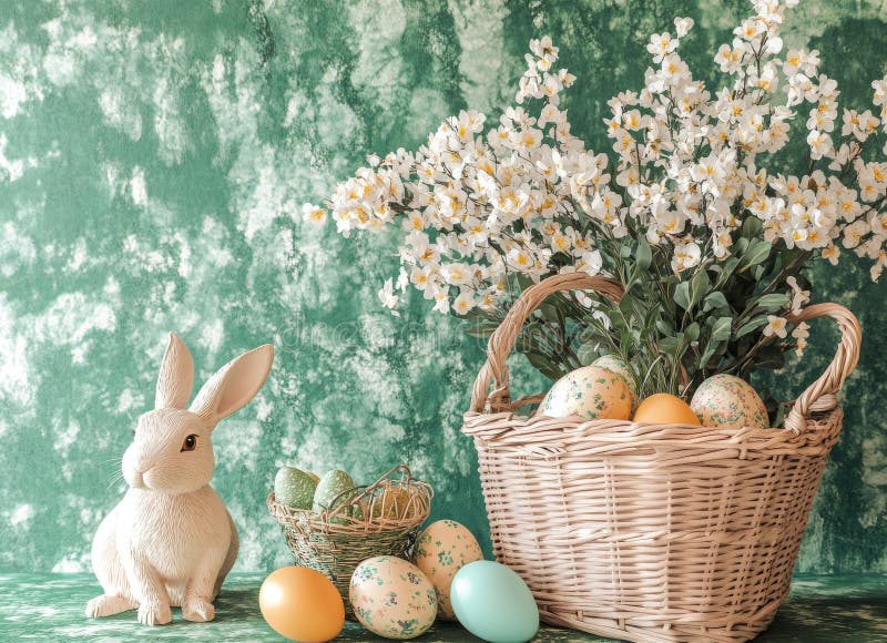 Enchanting 3D Render of Two White Rabbits among Spring Blooms and ...