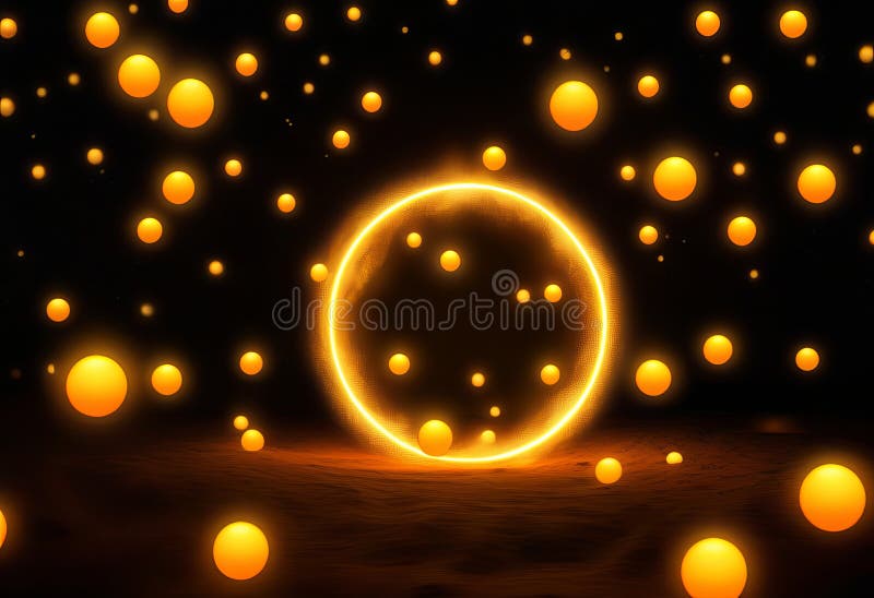 The Enchanting Dance of Glowing Spherical Orbs in the Cosmos Stock ...