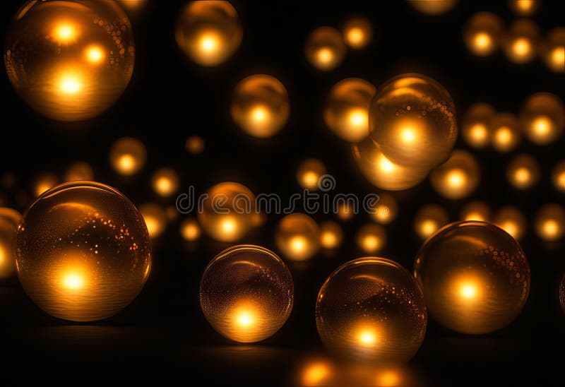 The Enchanting Dance of Glowing Spherical Orbs in the Cosmos Stock ...
