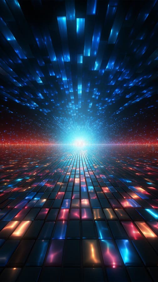 Enchanting Disco Backdrop Adorned with Blue and Red Shimmering Rays ...