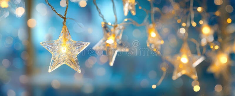 The Enchanting Display of Glowing Star-shaped Lights Illuminating a ...