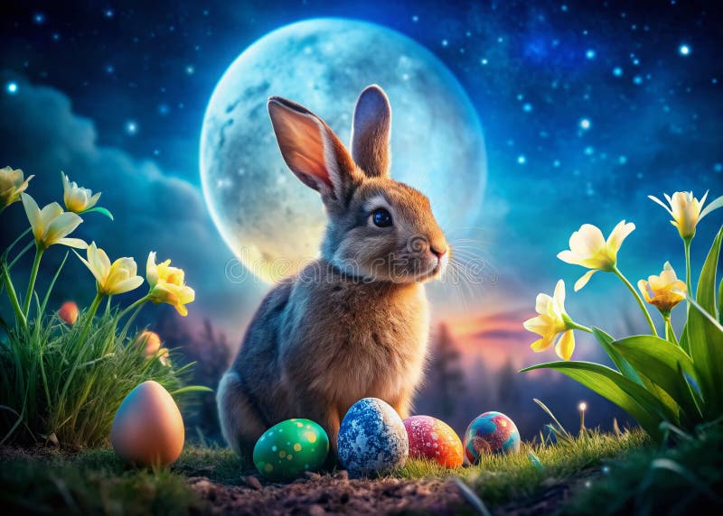 Enchanting Easter Bunny Night Photography: an AI-Generated Easter ...