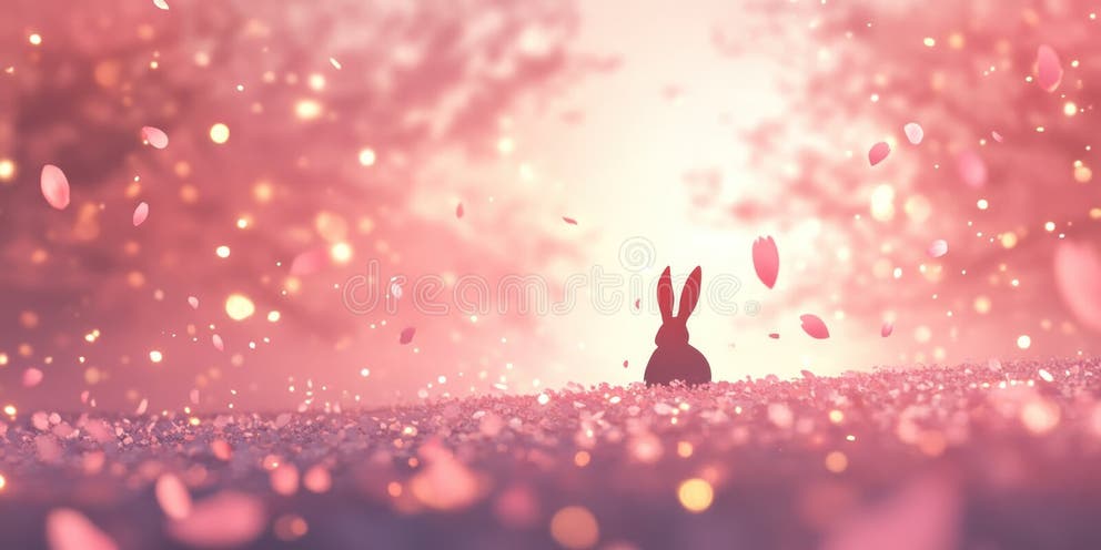 Enchanting Easter Scene with Ethereal Backdrop and Soft Petals Stock ...