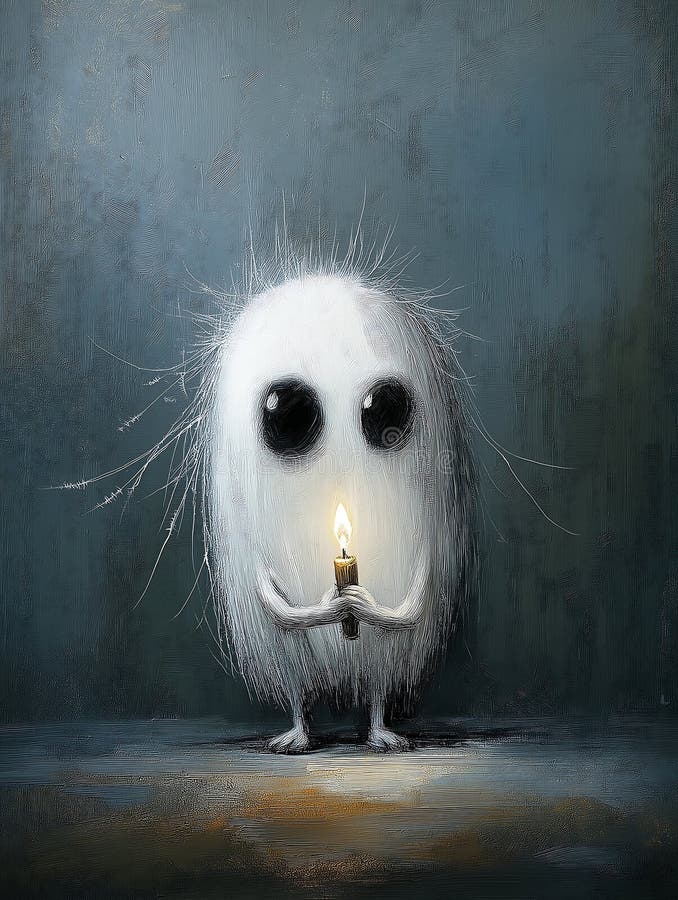 The Enchanting Encounter: a Timid Furry Wisp and Its Friendly Fl Stock ...