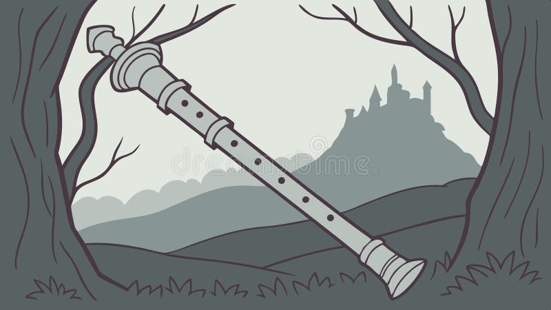 Enchanting Flute Resting in a Mystical Forest Setting, Vector Design ...