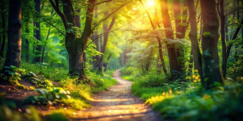 Enchanting Forest Path a TiltShift Perspective Unveiling Natures Lush ...