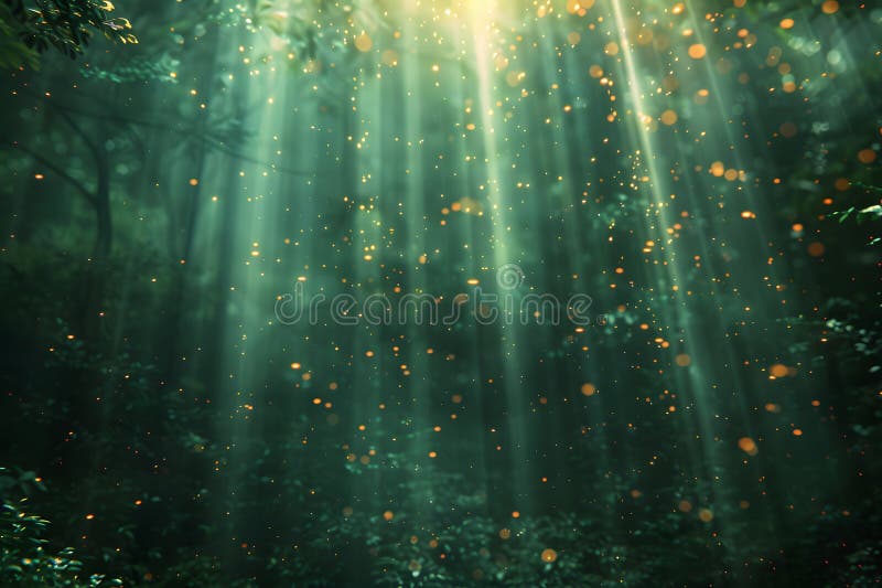 Enchanting Forest with Sun Rays and Floating Dust Particles Generative ...