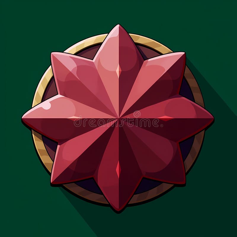 An Ornate Image of a Maroon Star with Embossed Details. the Background ...