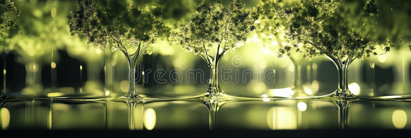 Exploring a Mesmerizing Glass Forest with Abstract Tree Shapes and ...