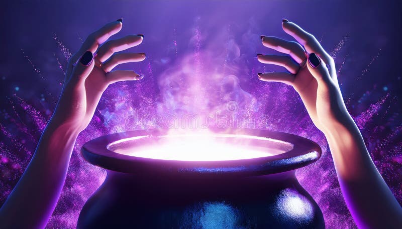 Enchanting Hands Conjuring Vibrant Magic from Stock Photo - Image of ...