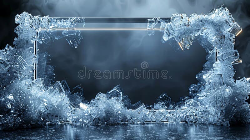 Enchanting Ice Frame Revealing Crystal Beauty in a Mystical Scene Stock ...
