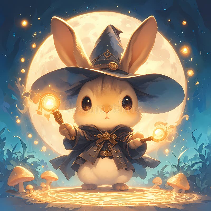 Magical Rabbit Illustration Stock Illustration - Illustration of ...