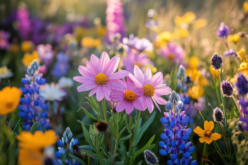 An Enchanting Image of a Field Covered in a Diverse Array of Spring ...