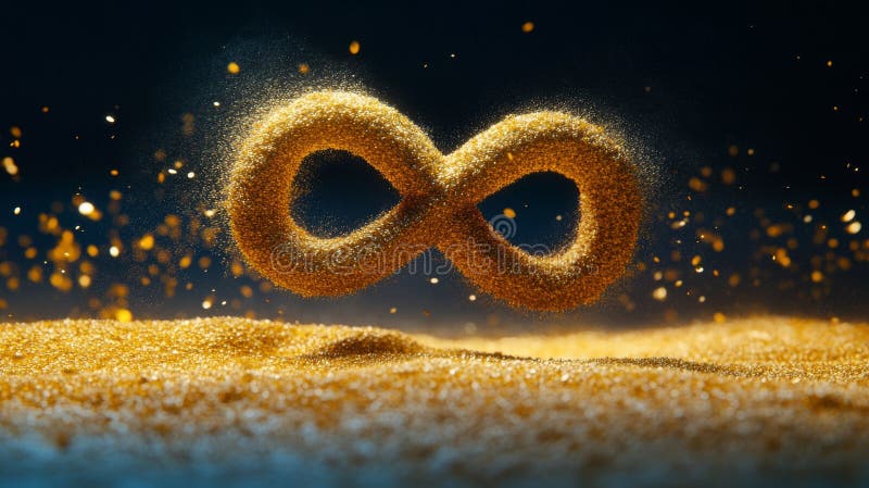 A Shimmering Infinity Symbol Rising from Golden Sand. this Concept ...
