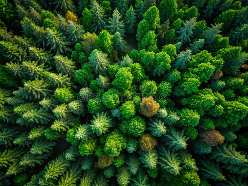 Enchanting LowLight Forest Canopy a TopDown Perspective of Intricate ...