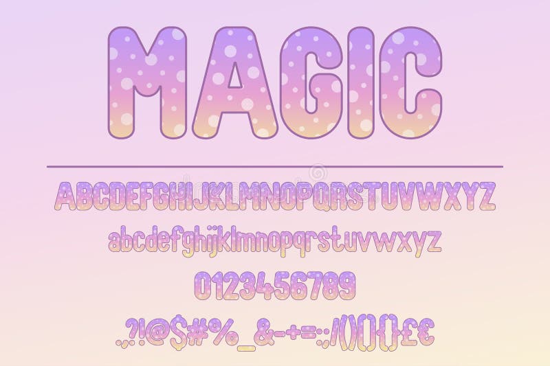 Enchanting Magic Gradient Color Font Set Stock Vector - Illustration of ...