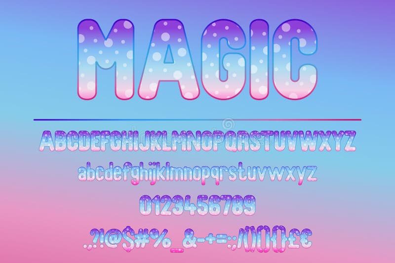 Enchanting Magic Gradient Color Font Set. Modern Typography Design ...