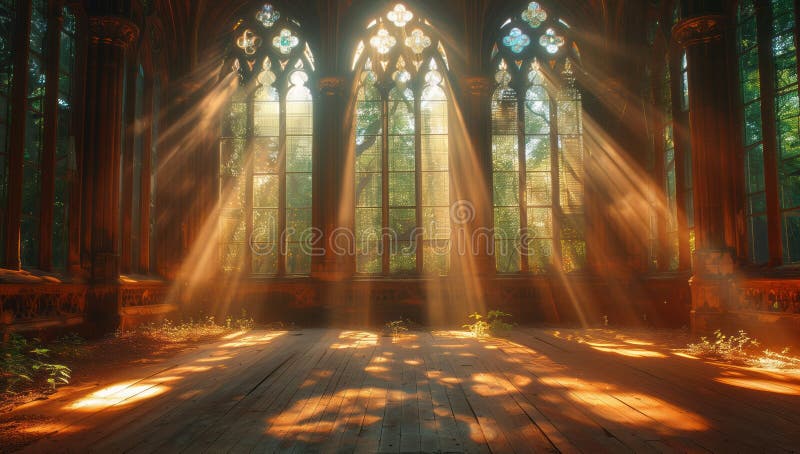 The Enchanting, Magical Sunlit Forest Features Stunning Gothic Windows ...