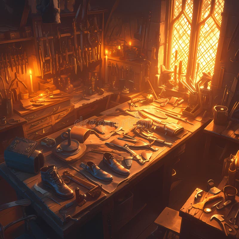 Enchanting Medieval Leather Craftsmanship Stock Illustration ...