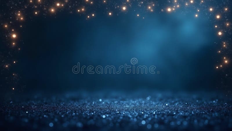 Enchanting Midnight Blue Backdrop with Glowing Orbs and Silver Stardust ...