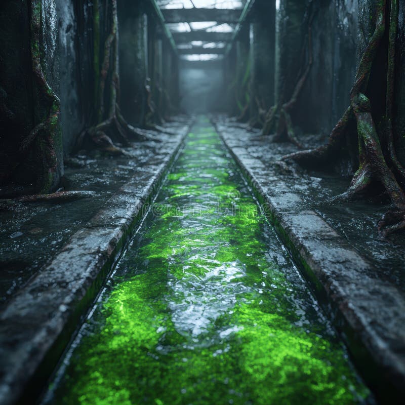 Enchanting Mossy Forest Path Stock Illustration - Illustration of ...