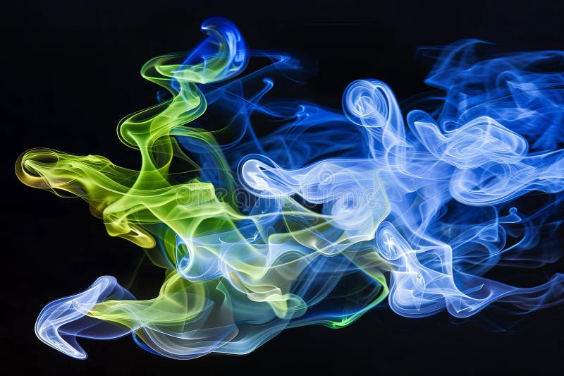 Enchanting Neon Green and Blue Data Streams with White Circuitry on ...