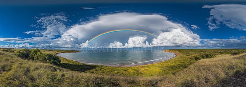 An Enchanting Panorama of a Sunny Blue Sky with Giant, Puffy Clouds and ...