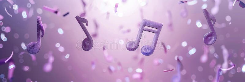 Enchanting Pastel Background with Musical Notes and Confetti for a ...