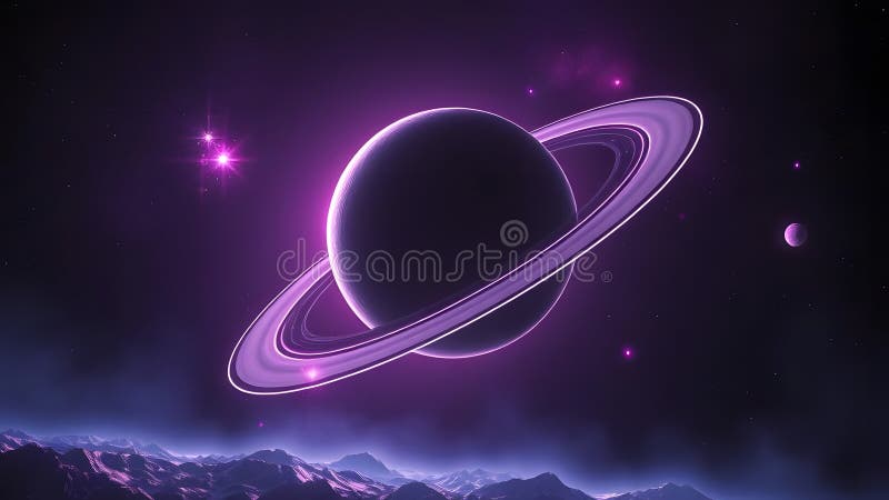 Enchanting Planetary Alignment in Cosmic Panorama Stock Illustration ...