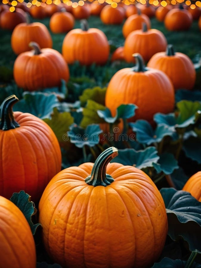 Enchanting Pumpkin Patch Delight.AI Generated Stock Illustration ...