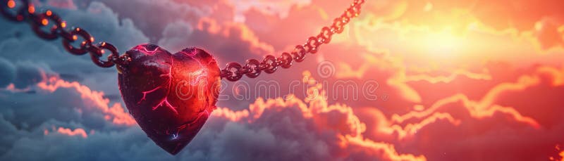 Enchanting Scene of a Heart with Chains Friendship Theme Stock ...