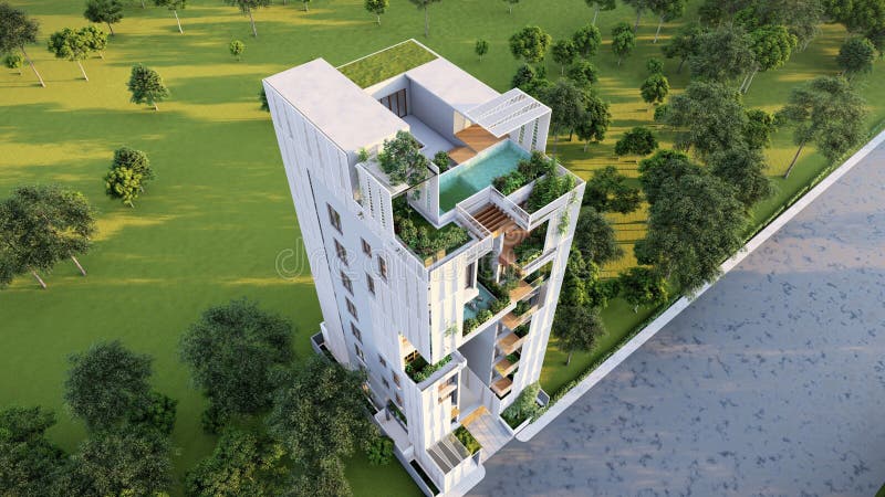 Enchanting Skylines Multi-Storied Building Designs in 3D Render Stock Illustration ...