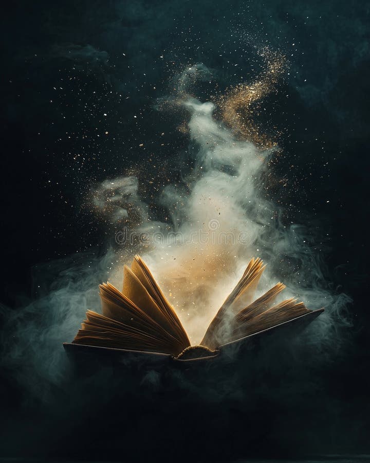 Enchanting Spellbook Floating in Mid-Air Stock Photo - Image of ...