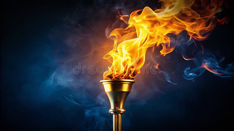 Enchanting Torch Flame Against a Deep Dark Background: an AI-Generated ...