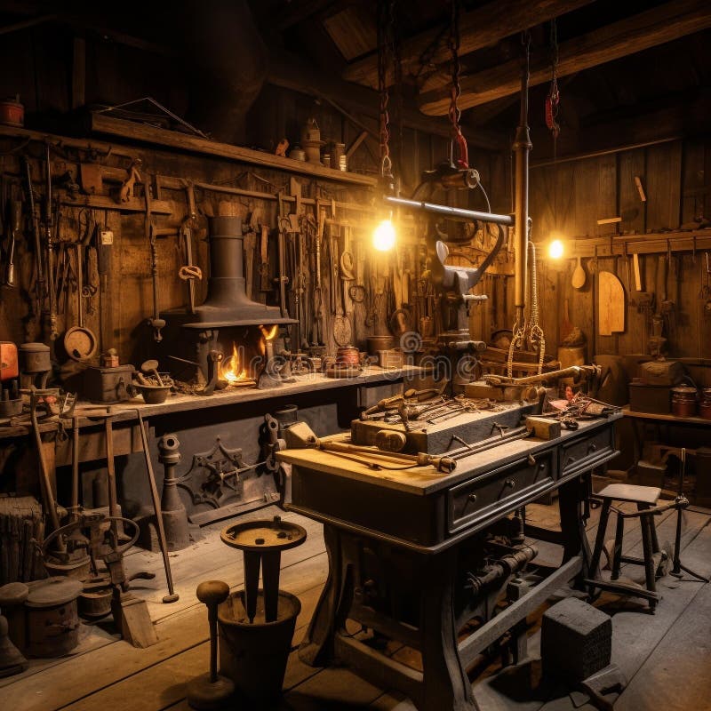 Enchanting Vintage Blacksmith Workshop: Craftsmanship Tools, Metalwork ...